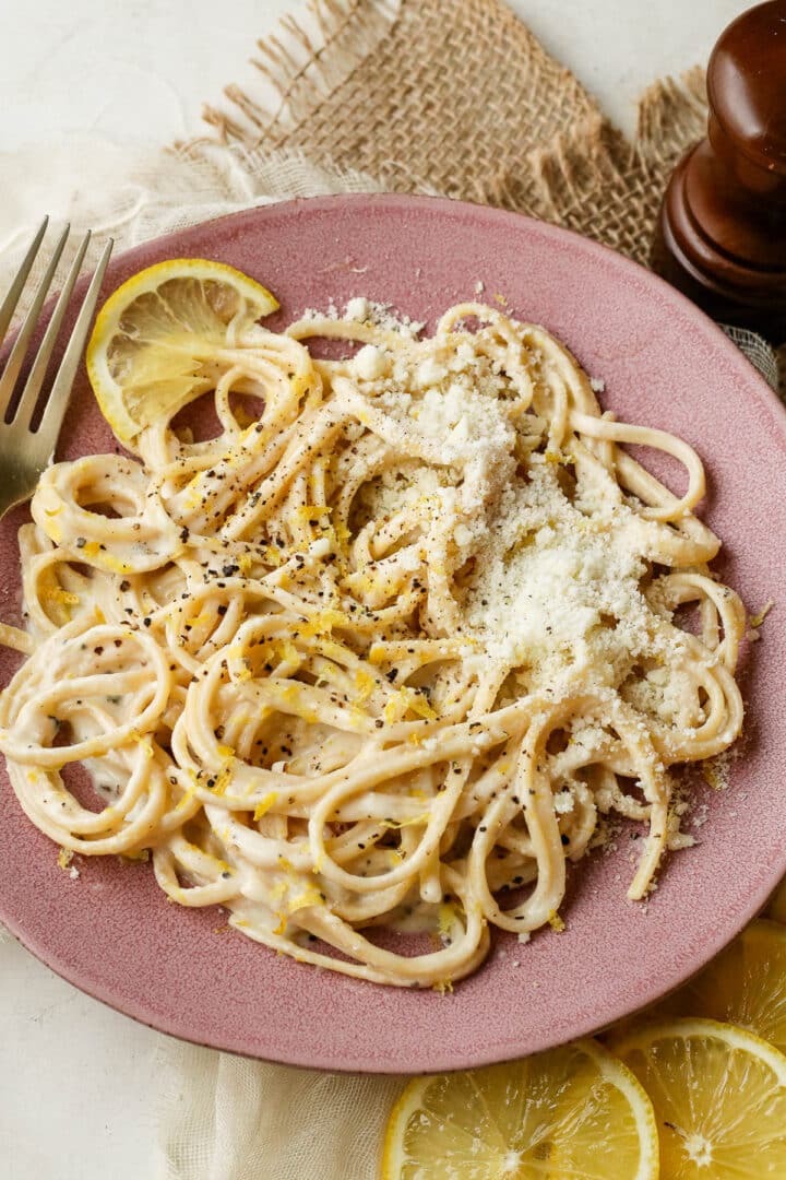 Lemon Pepper Pasta (Cacio e Pepe) - Legally Healthy Blonde